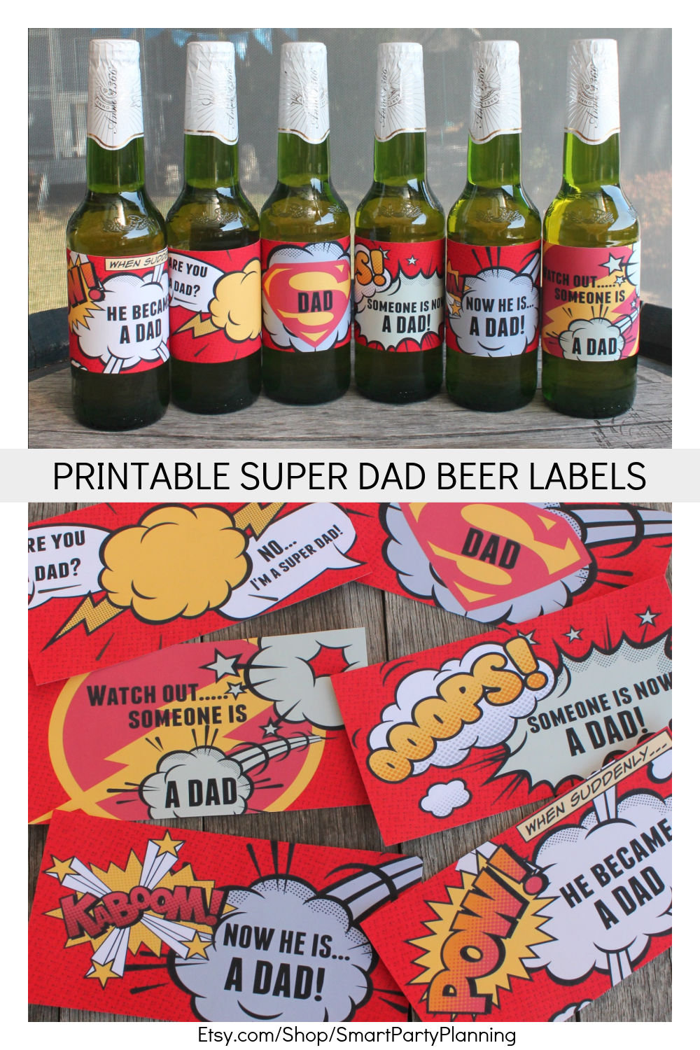 Superhero Beer Labels New Dad Gift (printable Labels) - Etsy