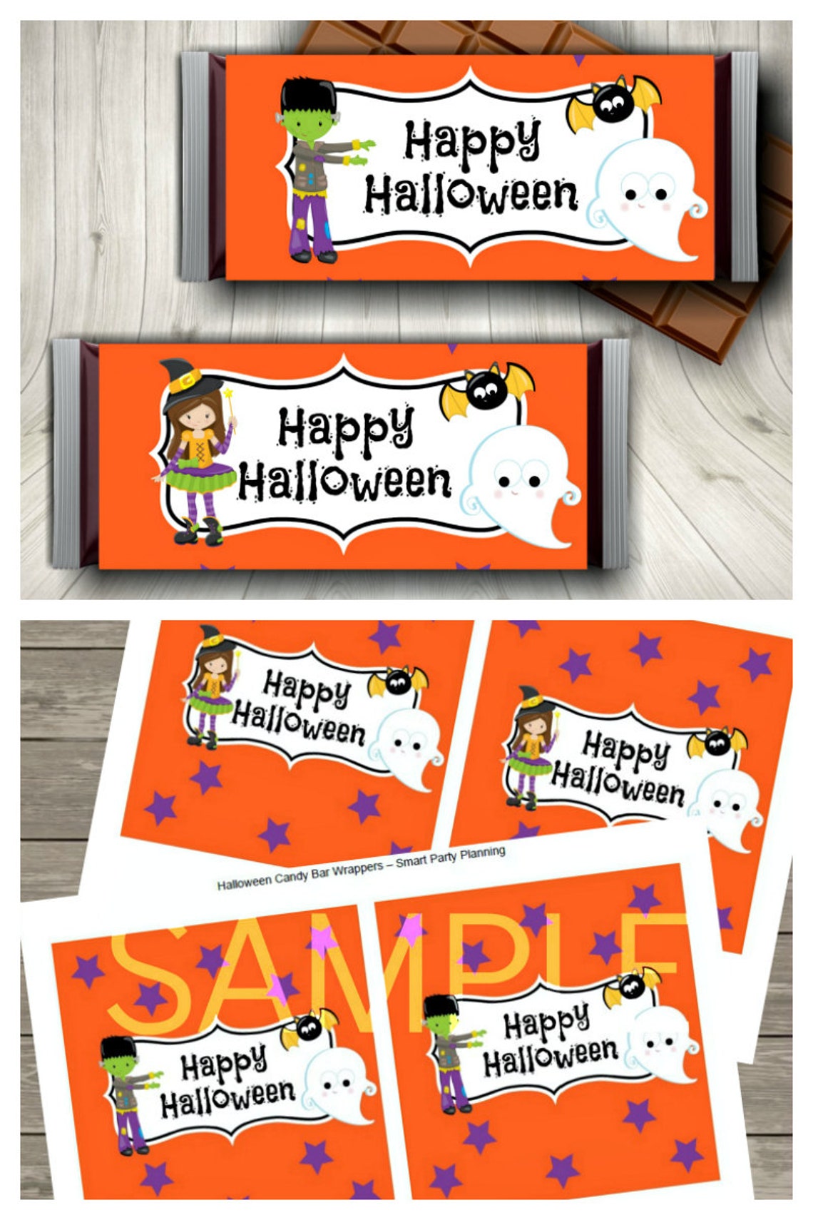 Halloween Candy Bar Wrappers Printable Party Favors FREE - Etsy