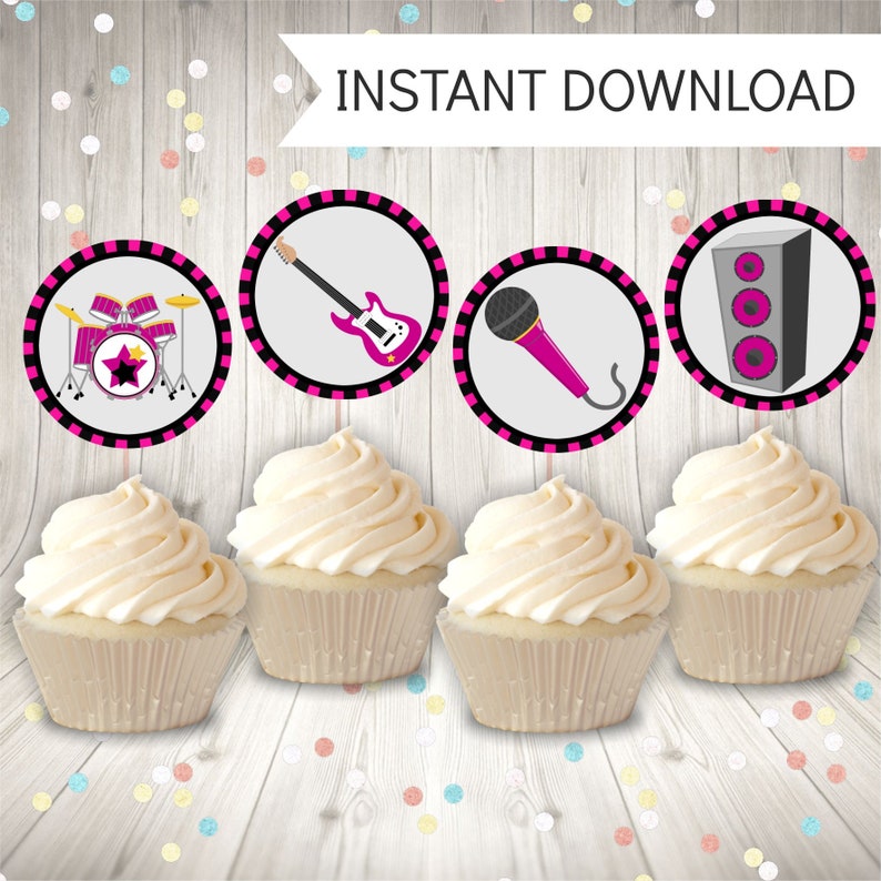 Rock Star Party Printables Set Instant Download Party | Etsy