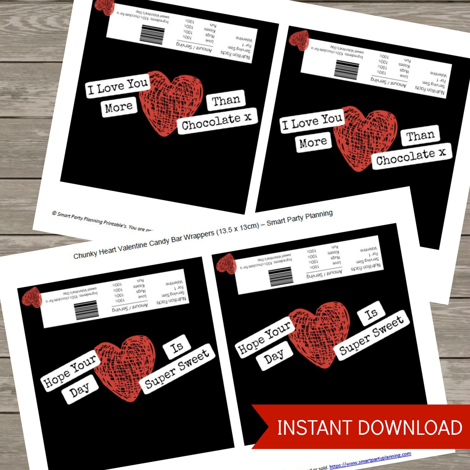 Printable Valentine's Candy Bar Wrappers Valentine's - Etsy