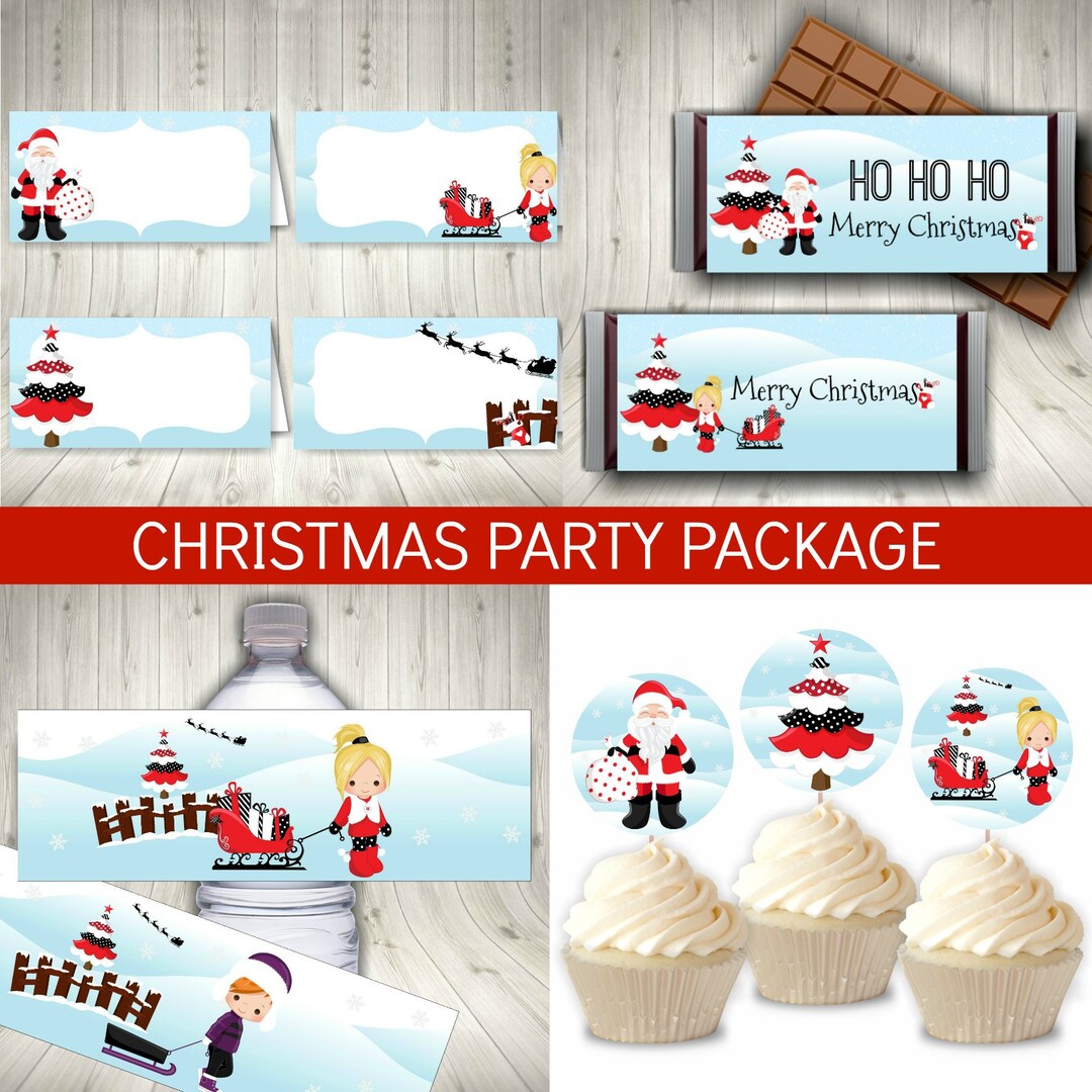 Christmas Party Printable Package, Printable Christmas Decor, Instant ...