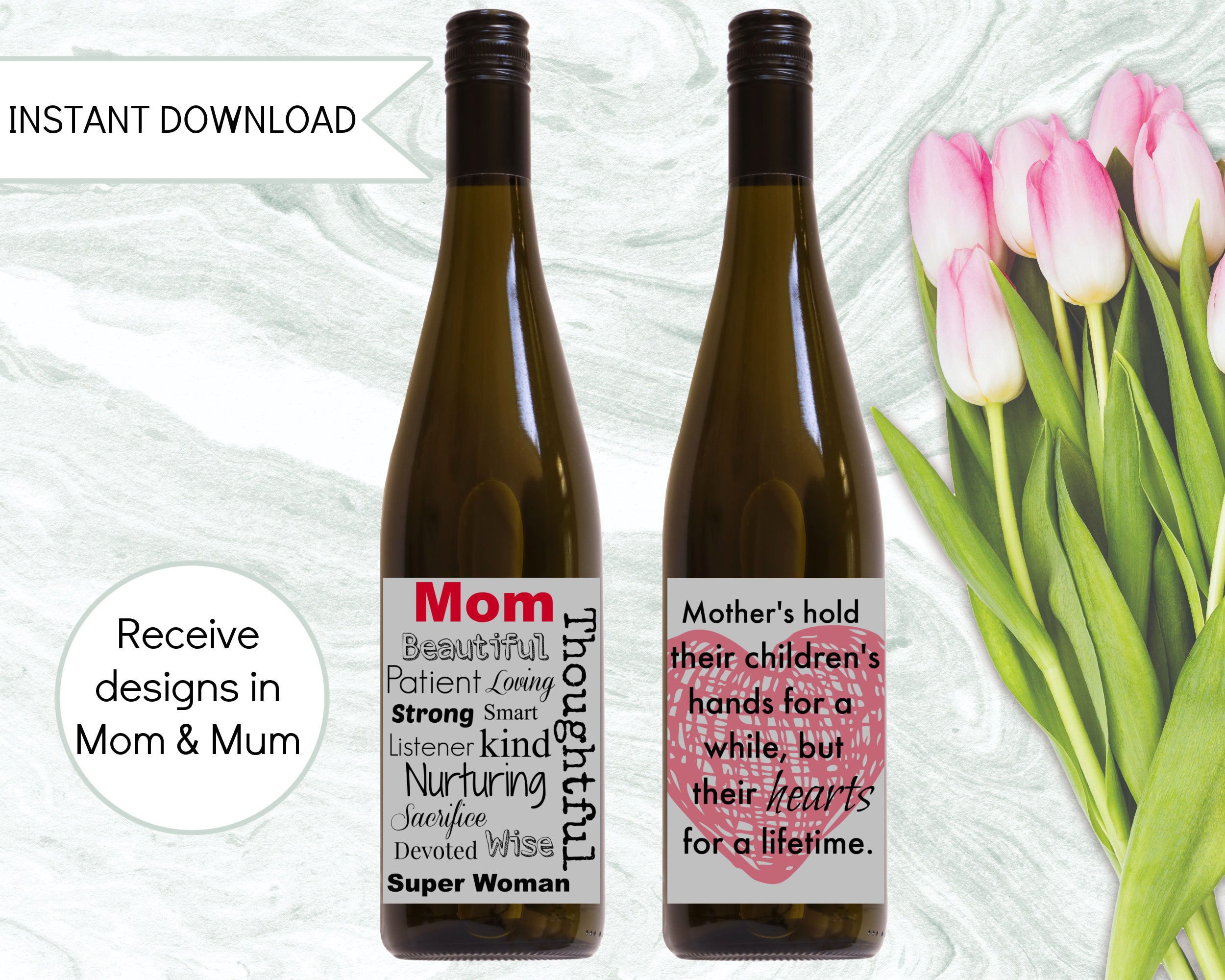 Mother's Day Printable Wine Labels - Smart Party Planning - Etsy Australia