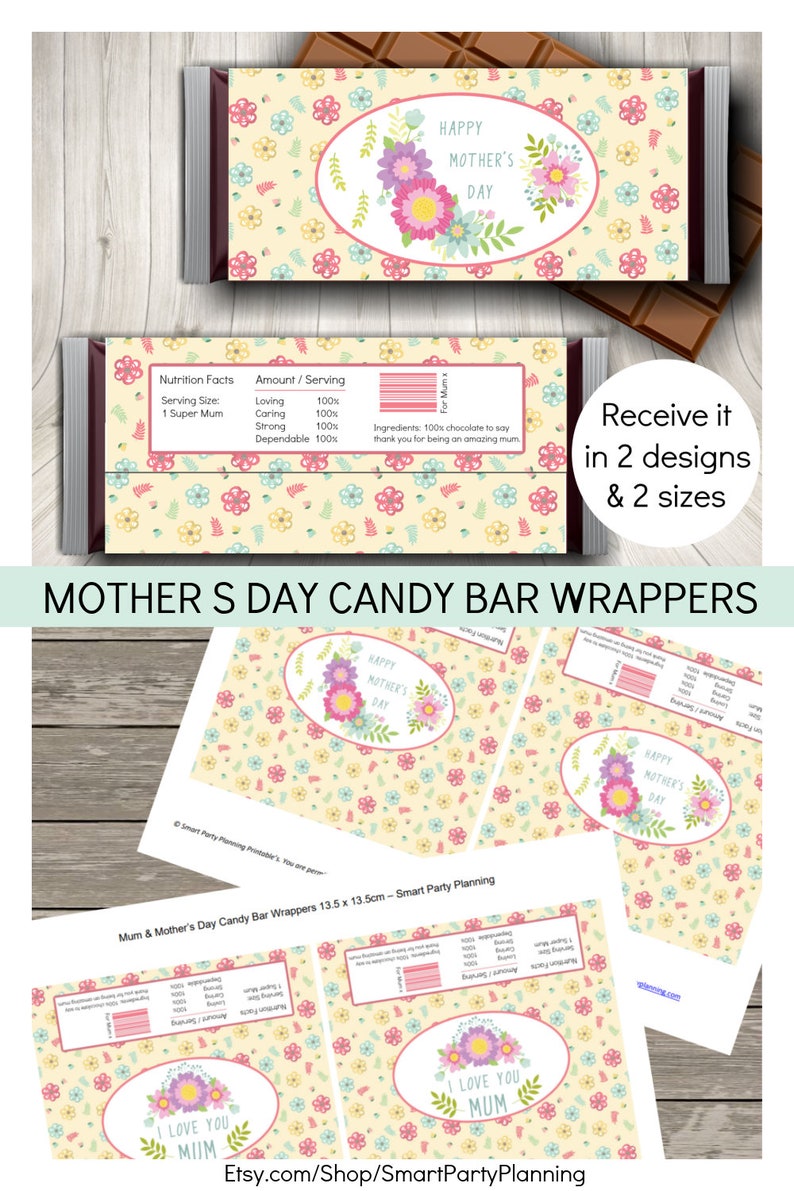 Mum Candy Bar Wrappers Easy Gift for Mums Printable Instant - Etsy
