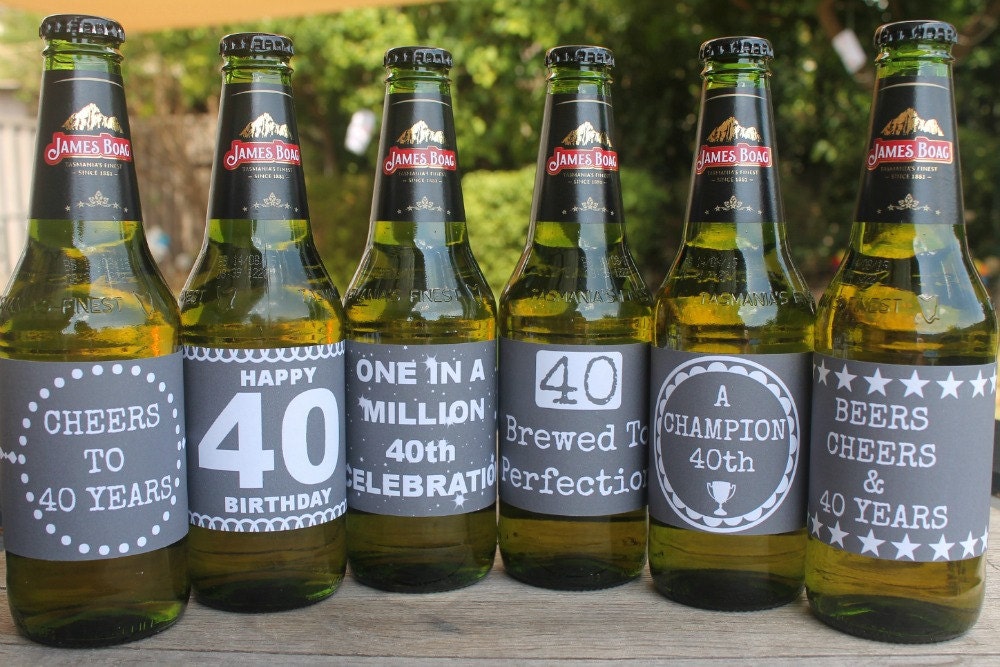 Printable 40th Birthday Beer Labels Fortieth Birthday 40th | Etsy