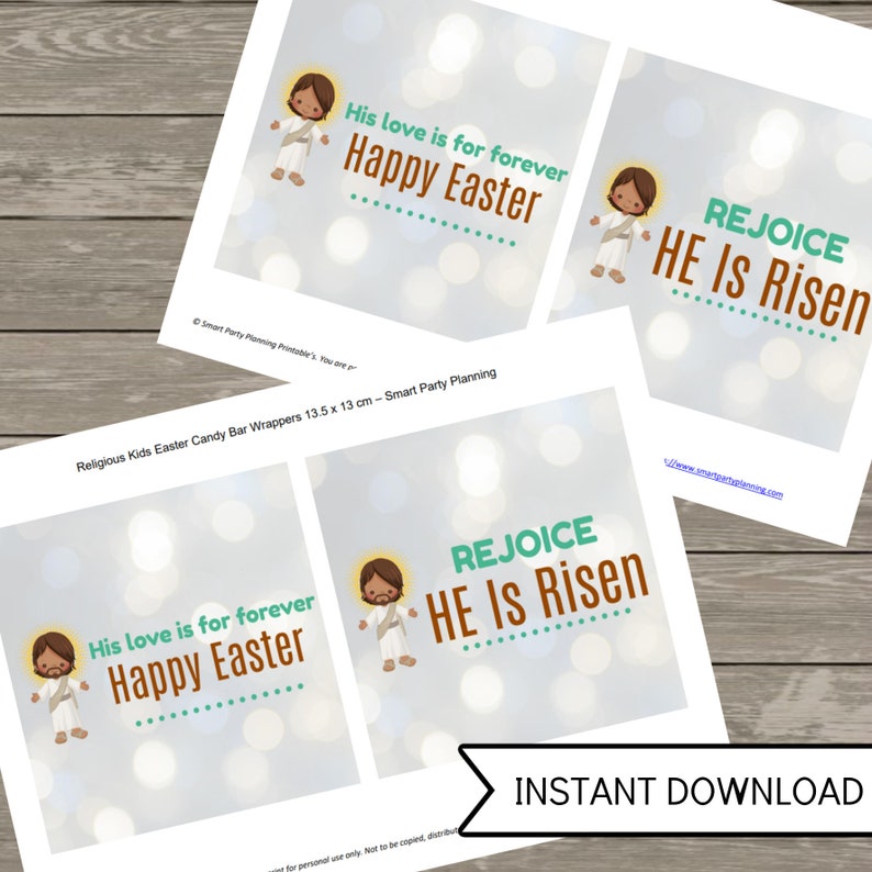 Cute Religious Easter Candy Bar Wrappers Printable Easter | Etsy