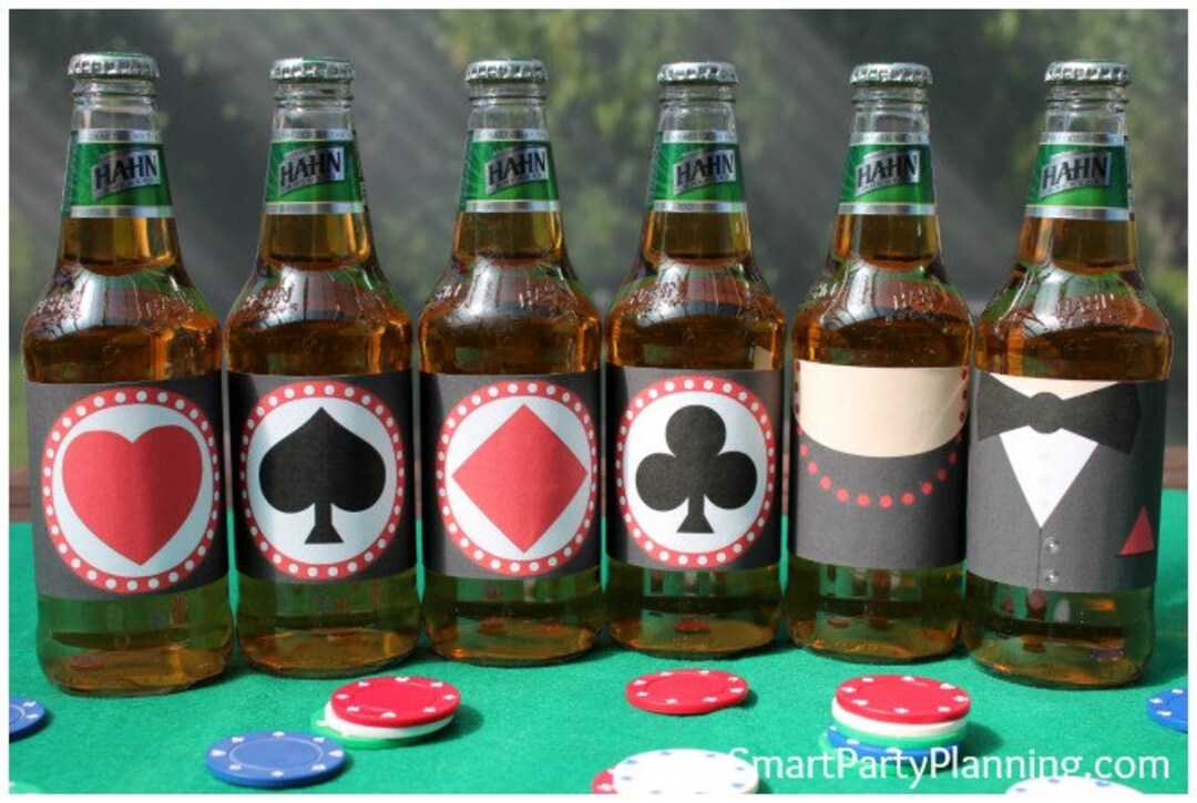 Casino Printable Beer Labels, Las Vegas, Beer Gift, Instant Download ...