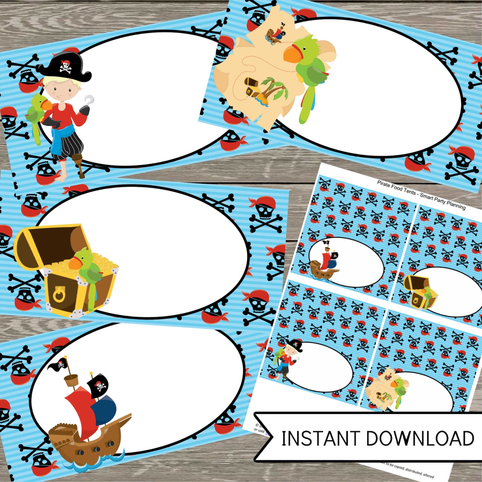 Pirate Party Food Labels Instant Download Pirate Decor | Etsy