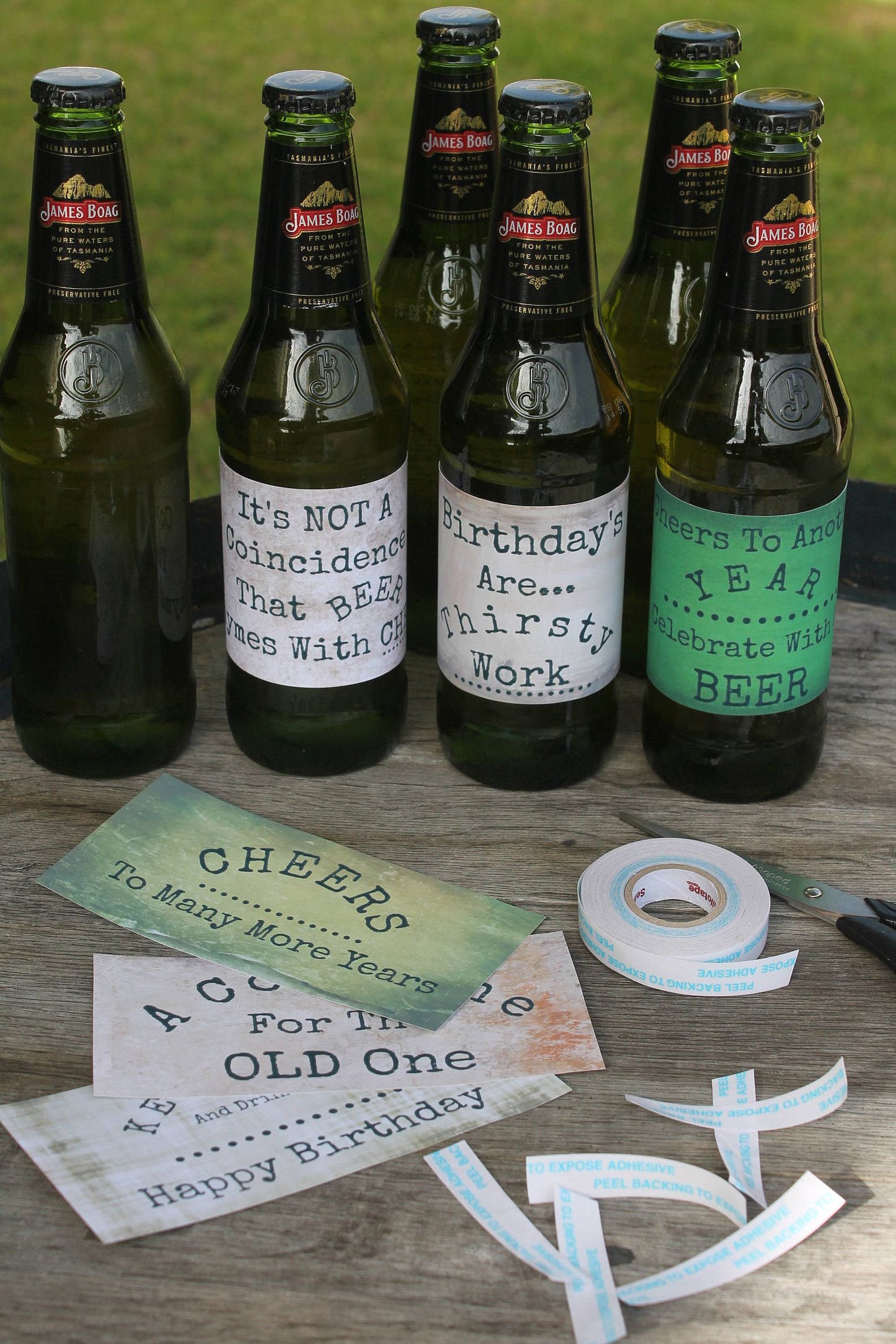 Rustic Birthday Beer Labels Printable Labels Gift for Him - Etsy