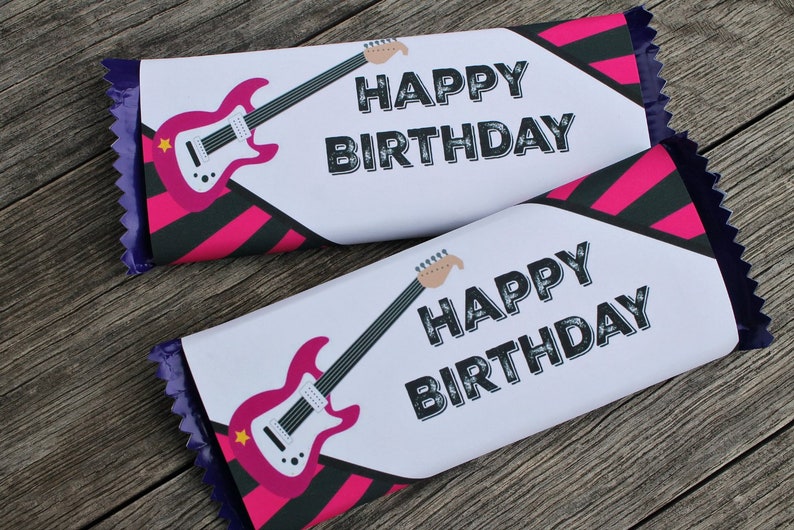 Rock Star Birthday Party Chocolate Bar Wrappers / Girls Party - Etsy