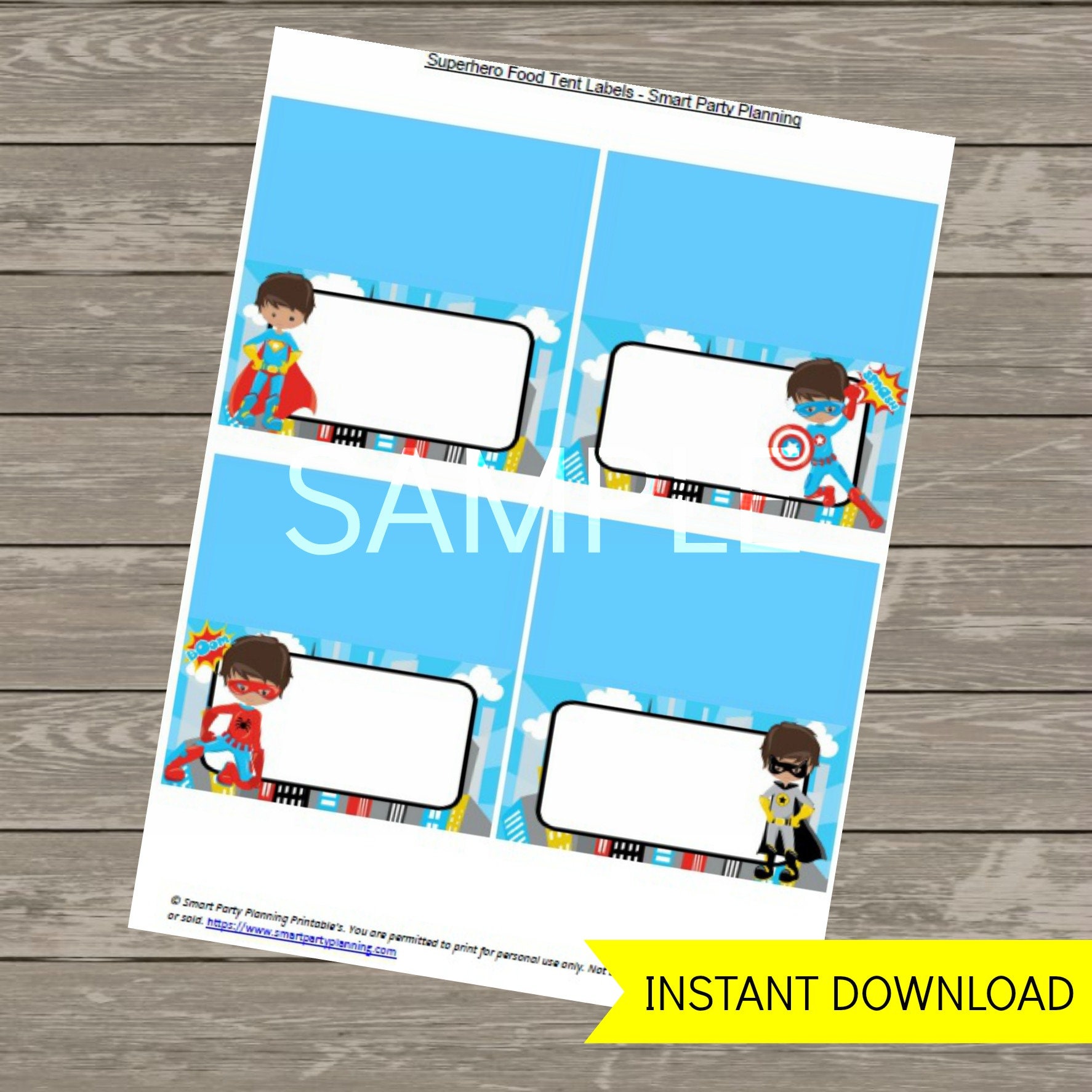 Superhero Party Food Tent Labels Printable Superhero - Etsy Australia