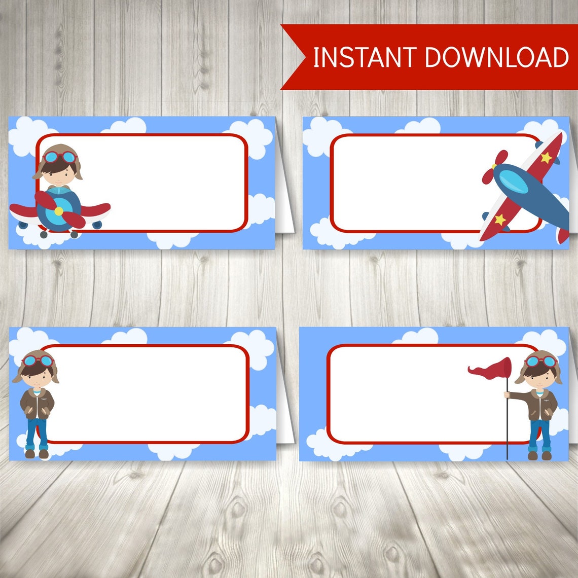 Airplane Party Food Tent Labels: Printable Aviation Theme (PDF) - Etsy