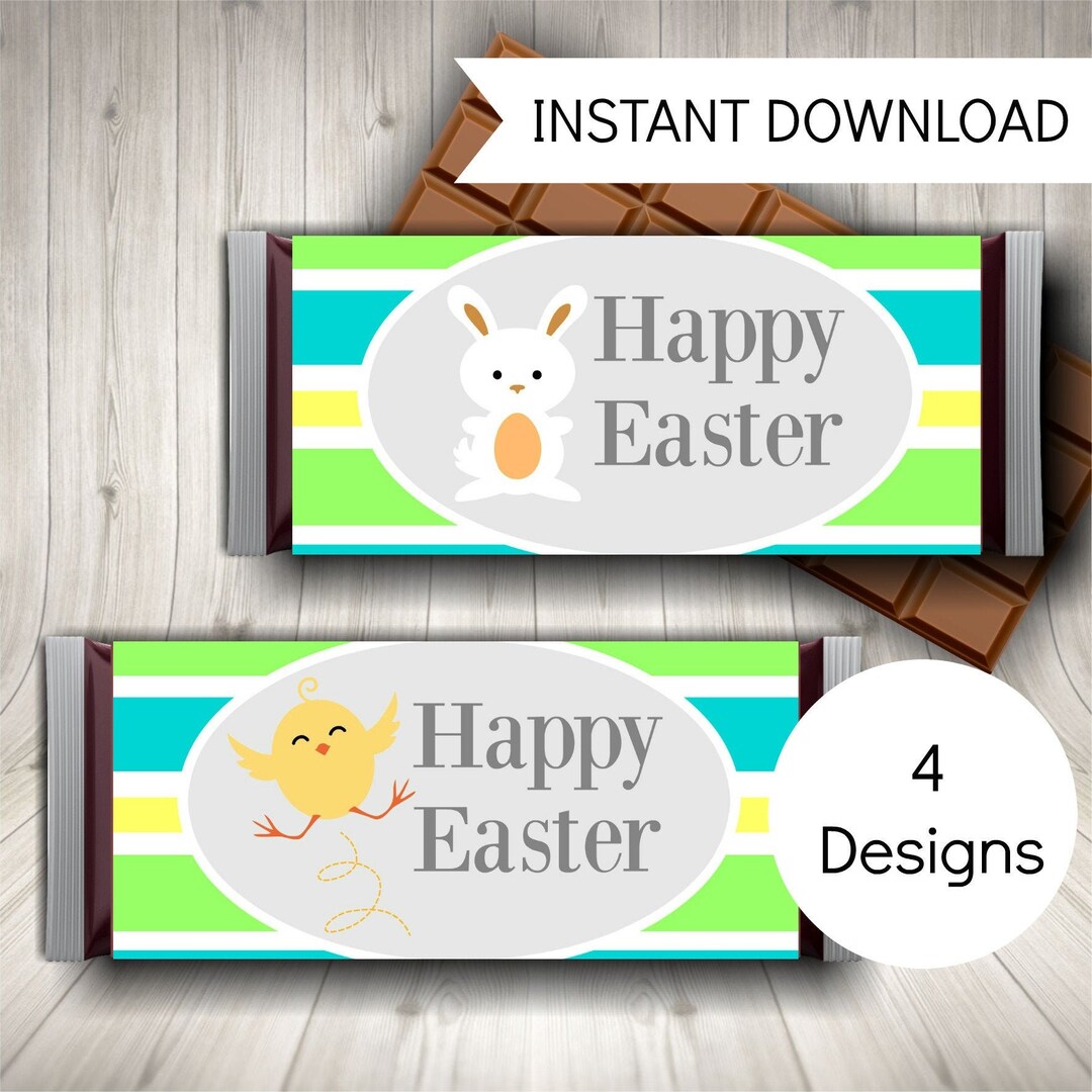 Easter Candy Bar Wrappers, Printable Easter Gifts, Instant Download - Etsy