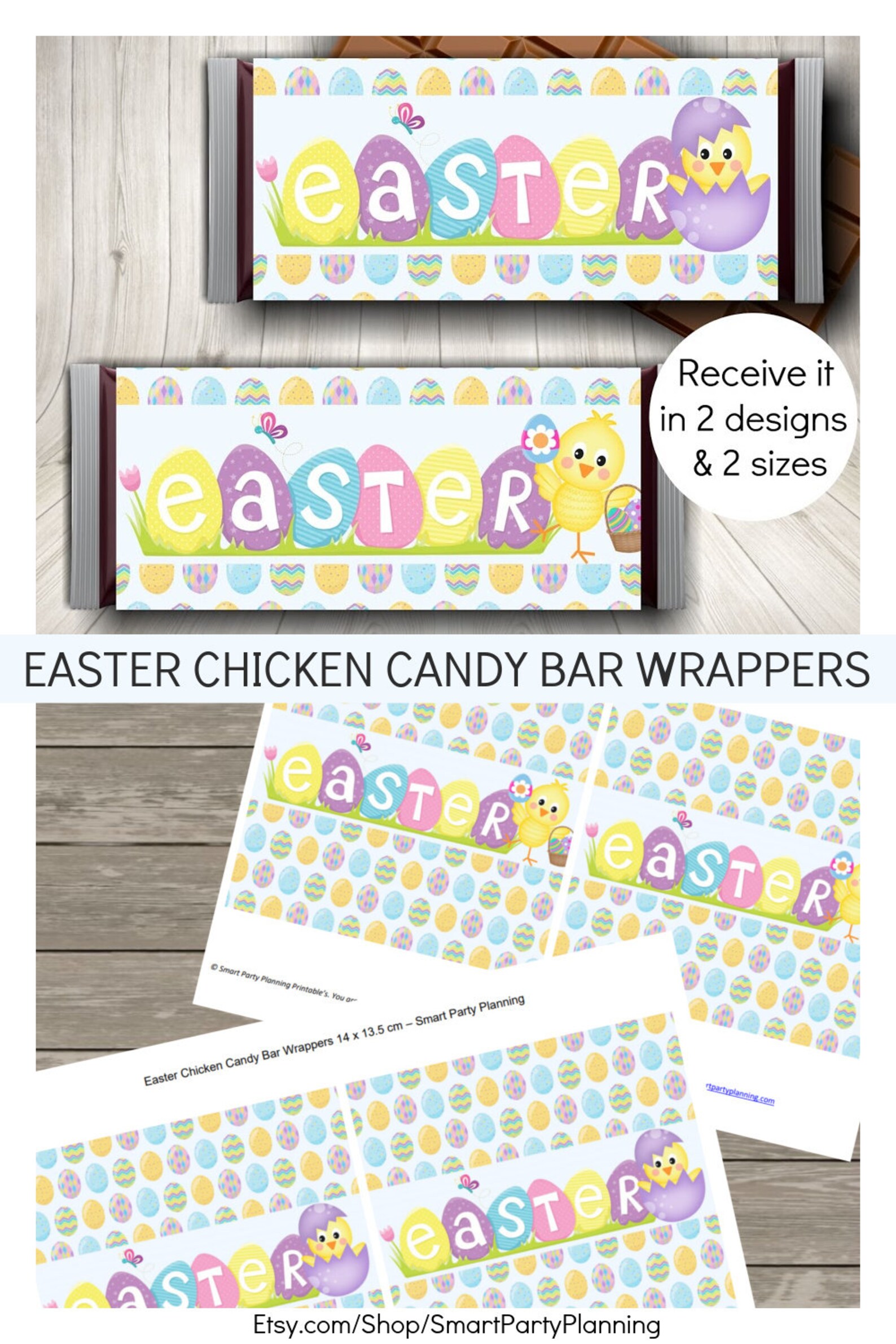 Easter Chicken Candy Bar Wrappers Printable Easter Basket - Etsy