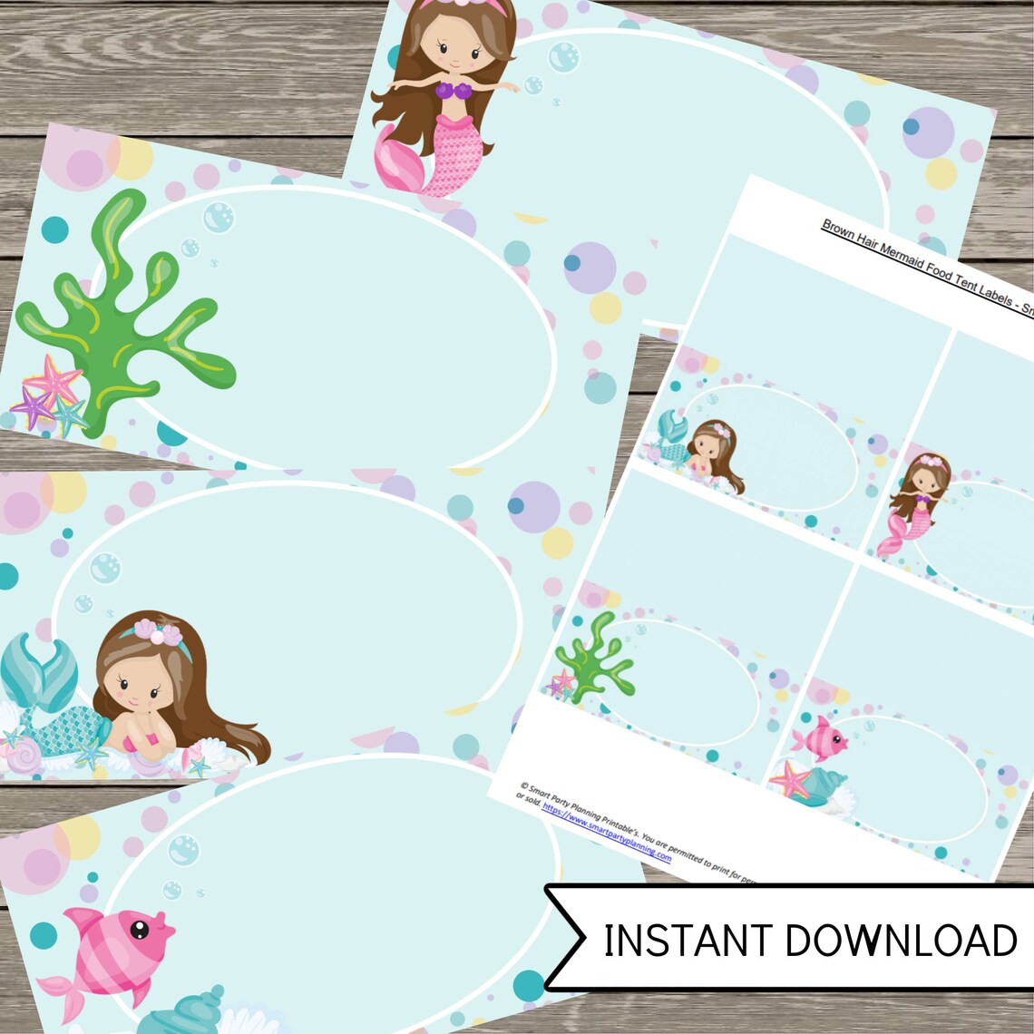 Mermaid Party Food Labels Instant Download Mermaid Decor - Etsy