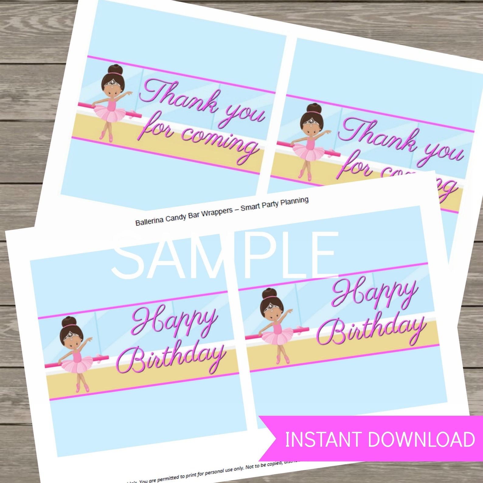 Ballerina Party Candy Bar Wrappers Ballet Party Favors FREE | Etsy