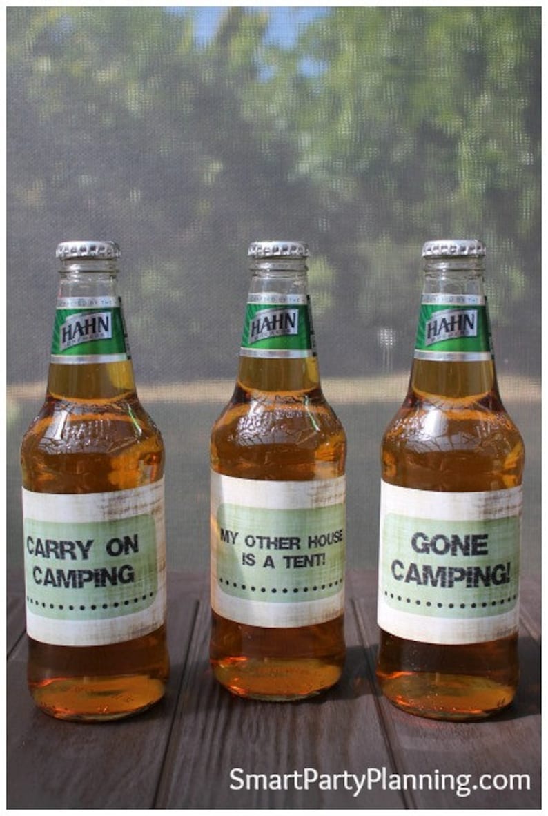Printable Camping Beer Labels, Beer Gift for Him - Etsy