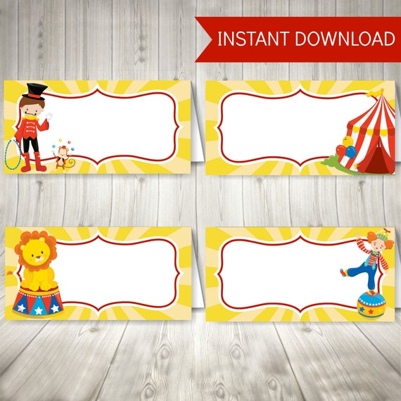 Circus Birthday Food Labels, Circus Party Decorations + Free Circus ...