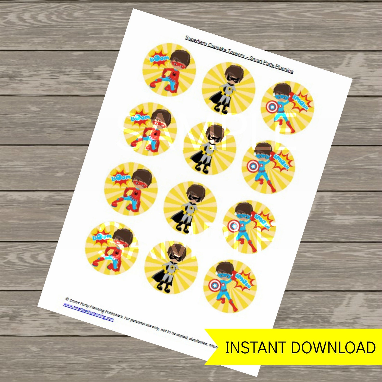 Superhero Cupcake Toppers Superhero Birthday Printables | Etsy