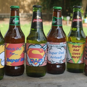 Super Dad Beer Labels, Dad Gift, Fathers Day Gift, Superhero, Instant ...