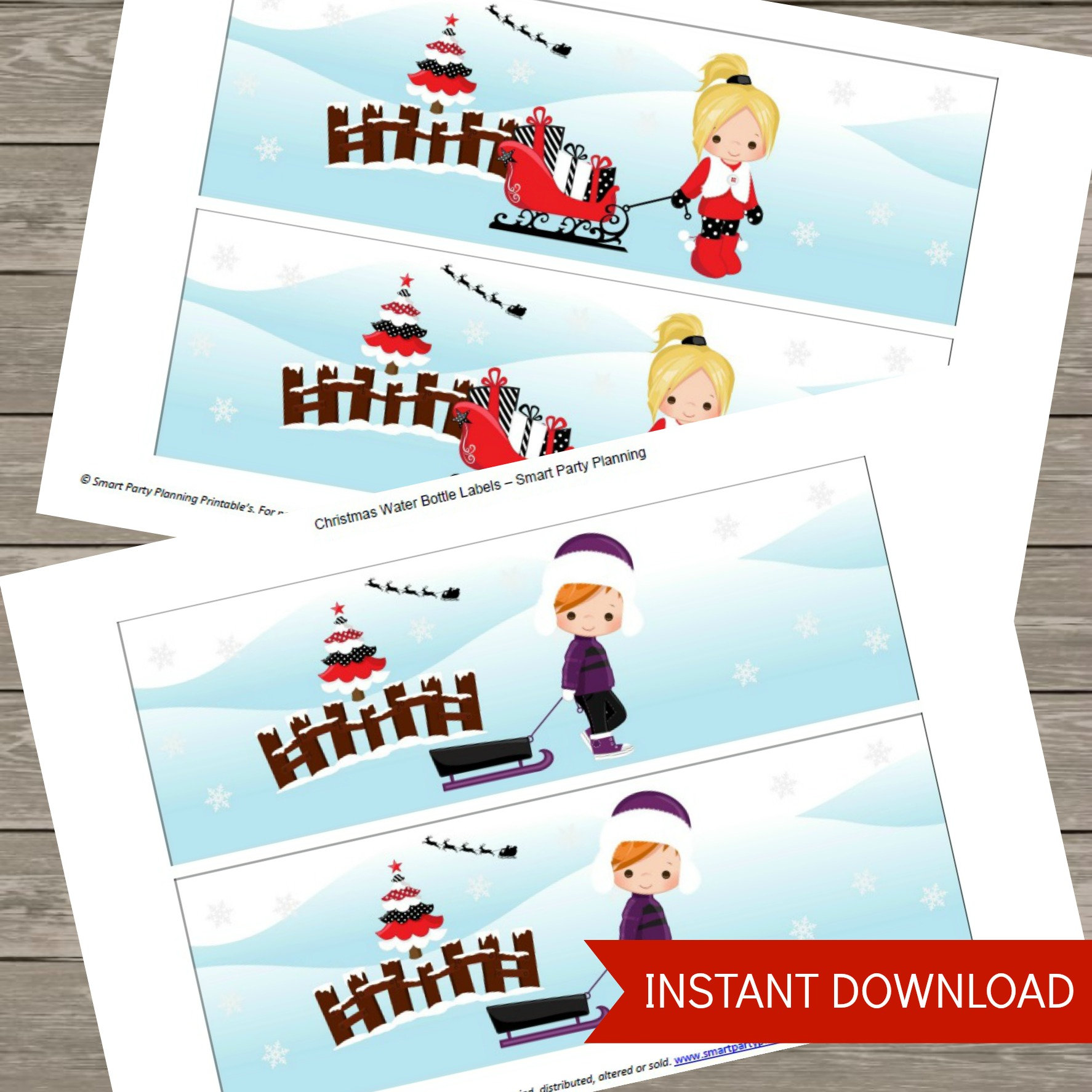 Christmas Water Bottle Labels Christmas LabelChristmas | Etsy