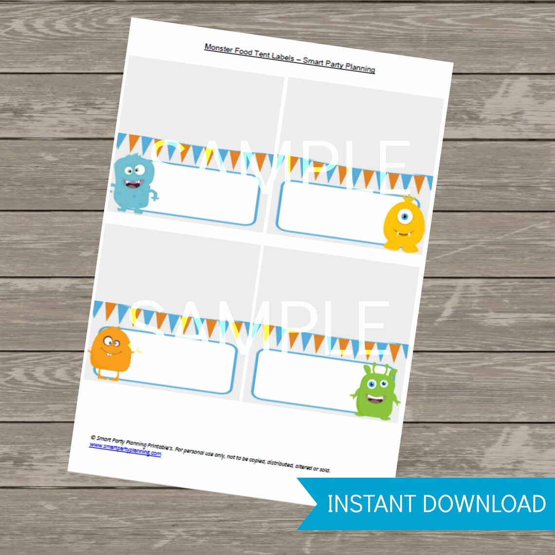 Monster Food Labels Monster Theme Party Food Buffet Tag - Etsy