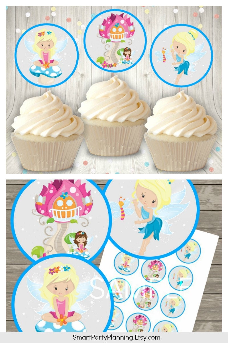 Fairy Cupcake Toppers Fairy Party Printable Instant Download | Etsy