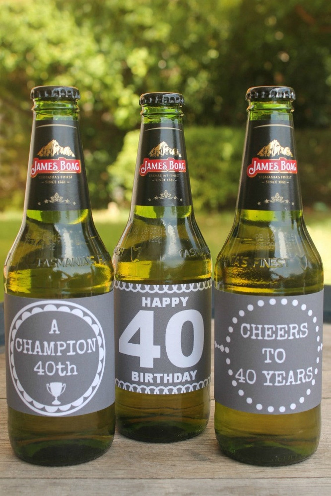 40th Birthday Chalkboard Printable Beer Labels, Instant Download - Etsy