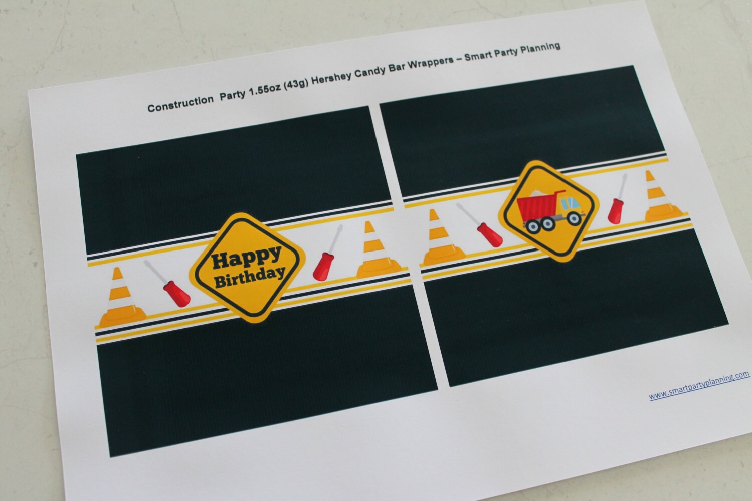 Construction Party Candy Bar Wrappers Printable Construction | Etsy