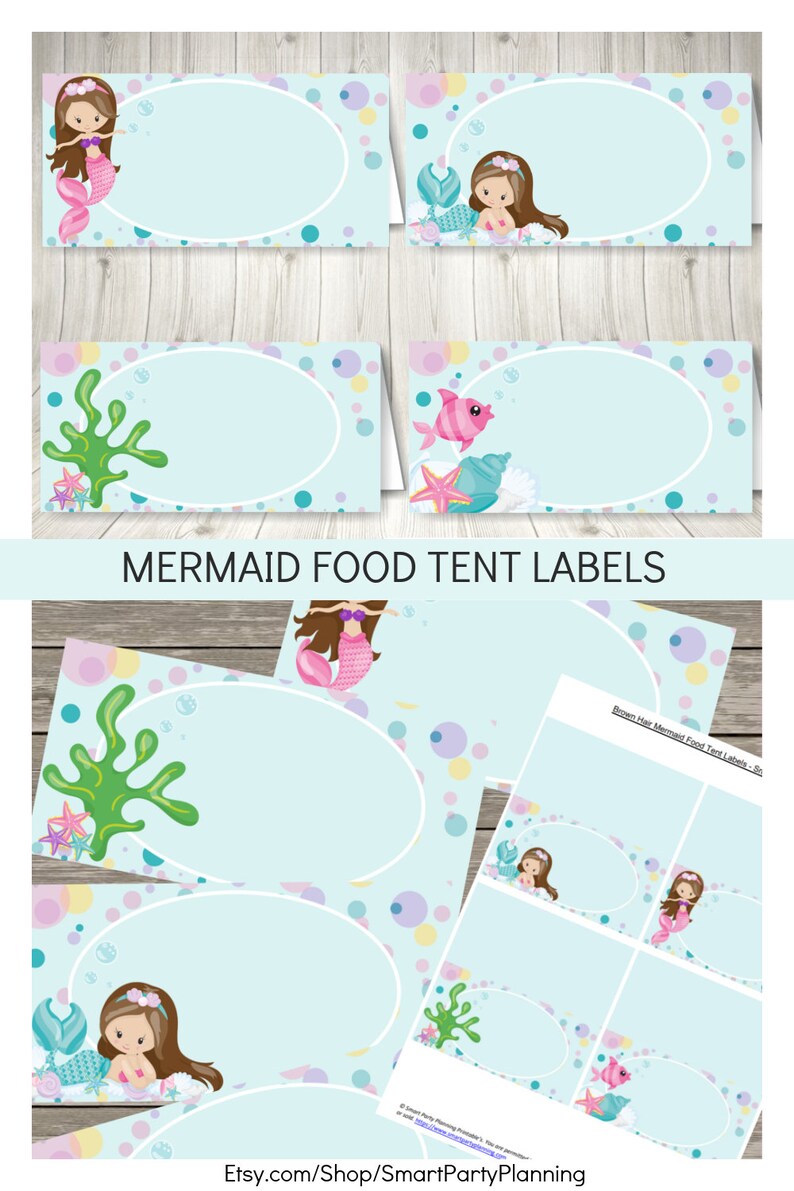 Mermaid Party Printable Cupcake Toppers Cupcake Decorations - Etsy