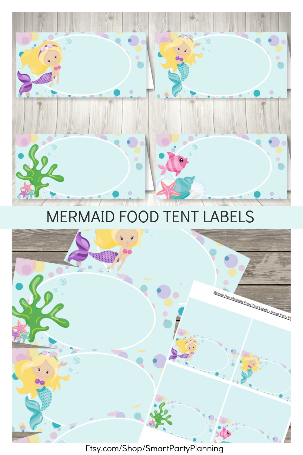 Mermaid Birthday Party Food Labels Instant Download Mermaid - Etsy ...
