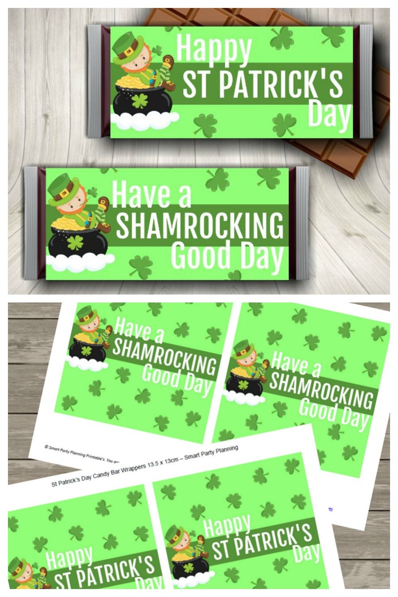 St Patricks Day Candy Bar Wrappers Leprechaun Printable Party - Etsy