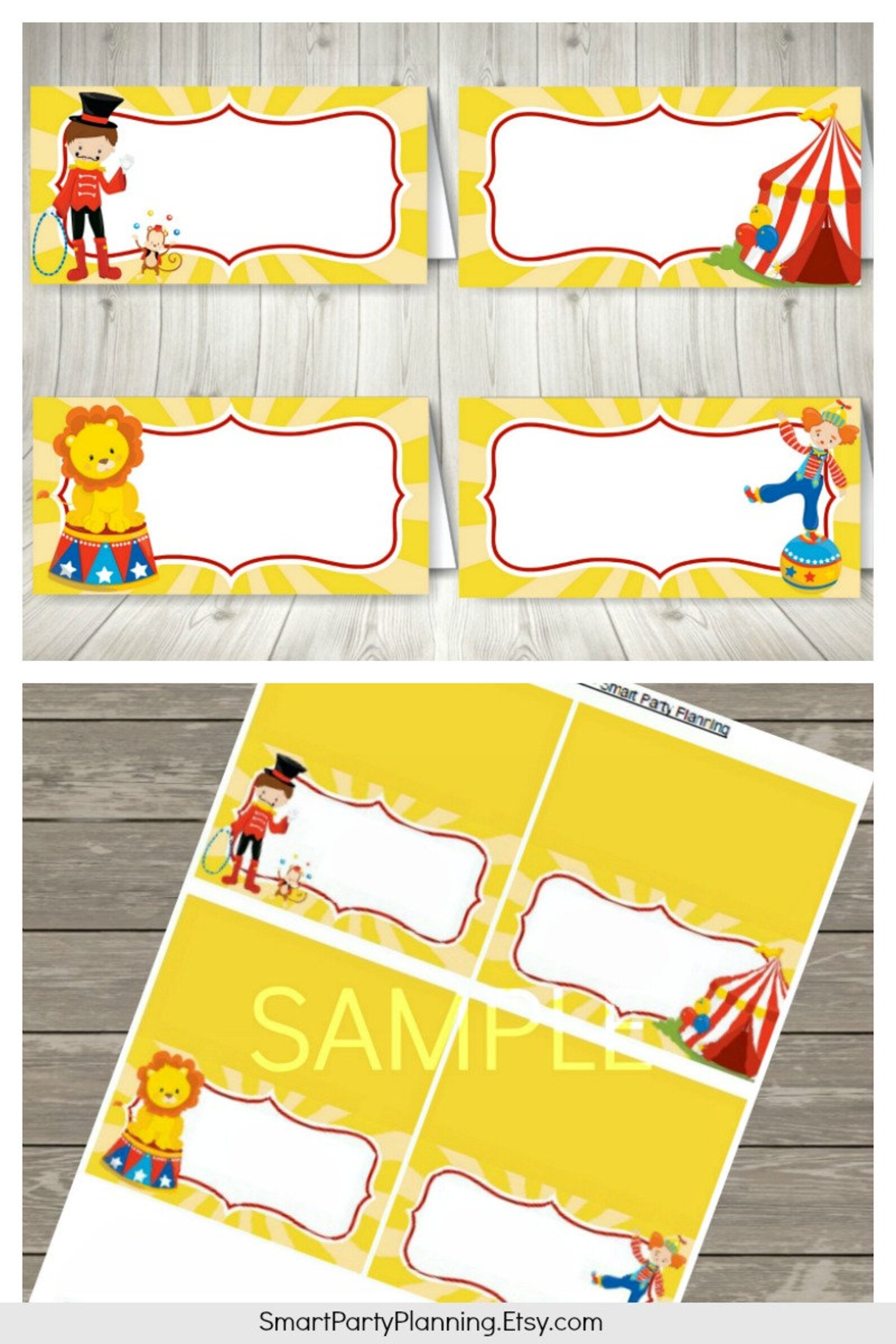 Circus Birthday Food Labels Circus Party Decorations Free - Etsy