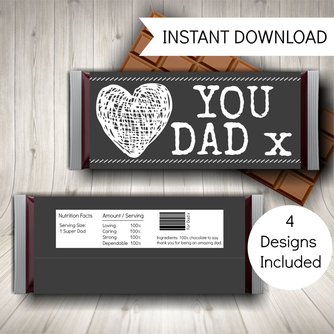 Father's Day Gift Printable Father's Day Candy Bar | Etsy