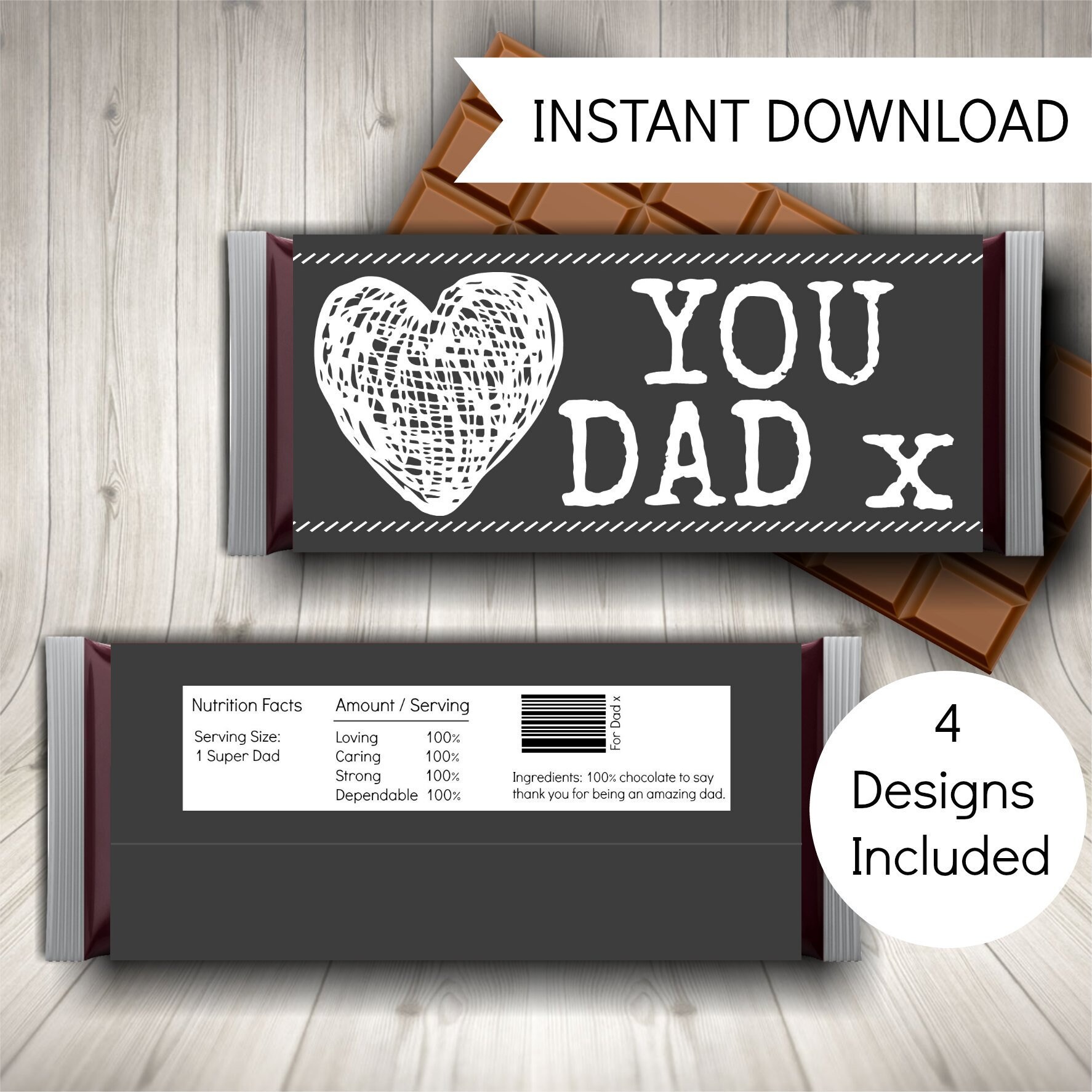 Father's Day Gift Printable Father's Day Candy Bar | Etsy