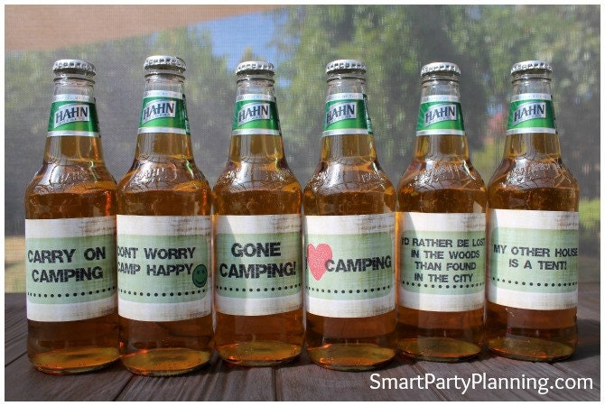Printable Camping Beer Labels, Beer Gift for Him - Etsy