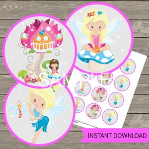 Fairy Cupcake Toppers, Printable Cupcake Decorations, Instant Download ...