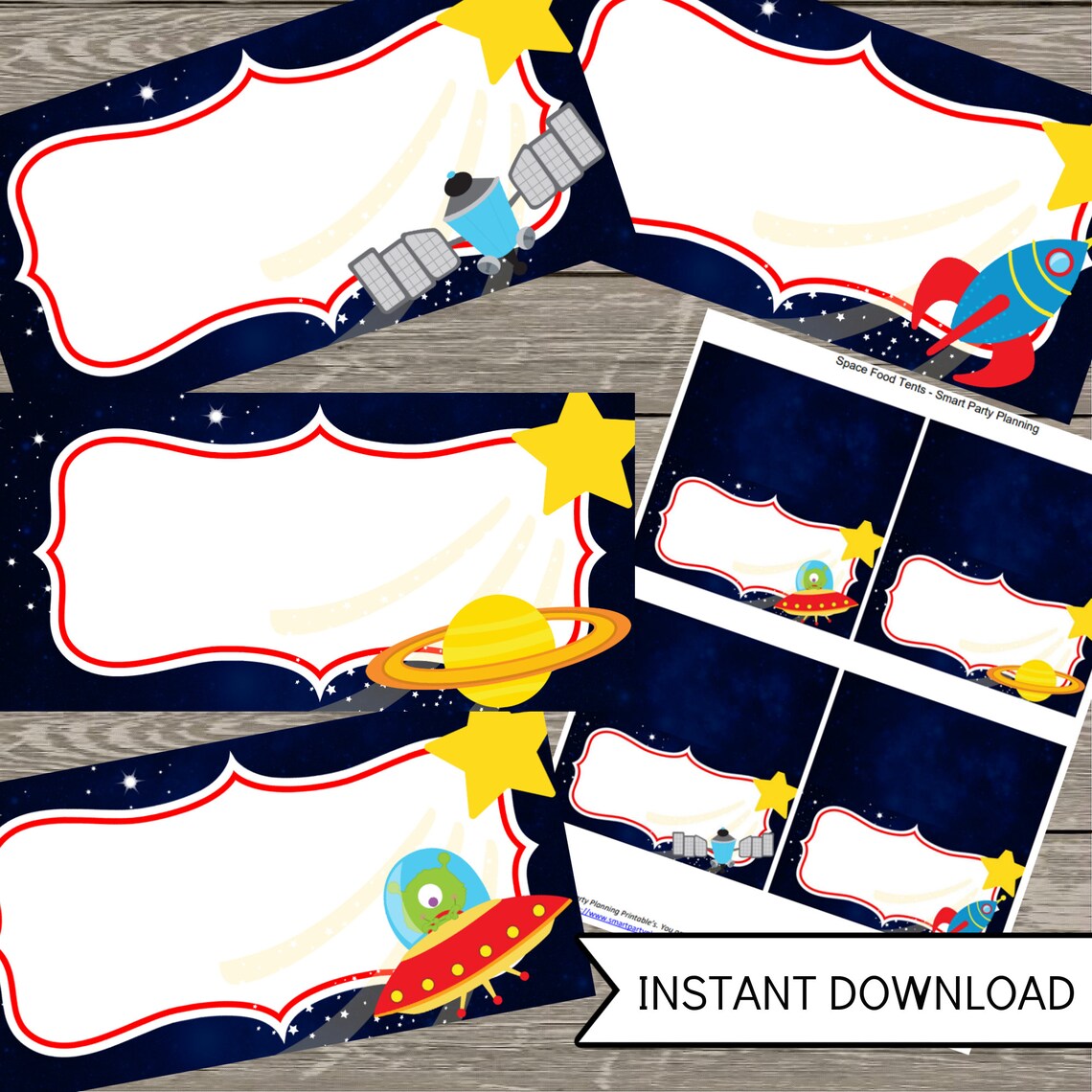 Outer Space Food Tent Labels Birthday Decoration Boys Party - Etsy ...