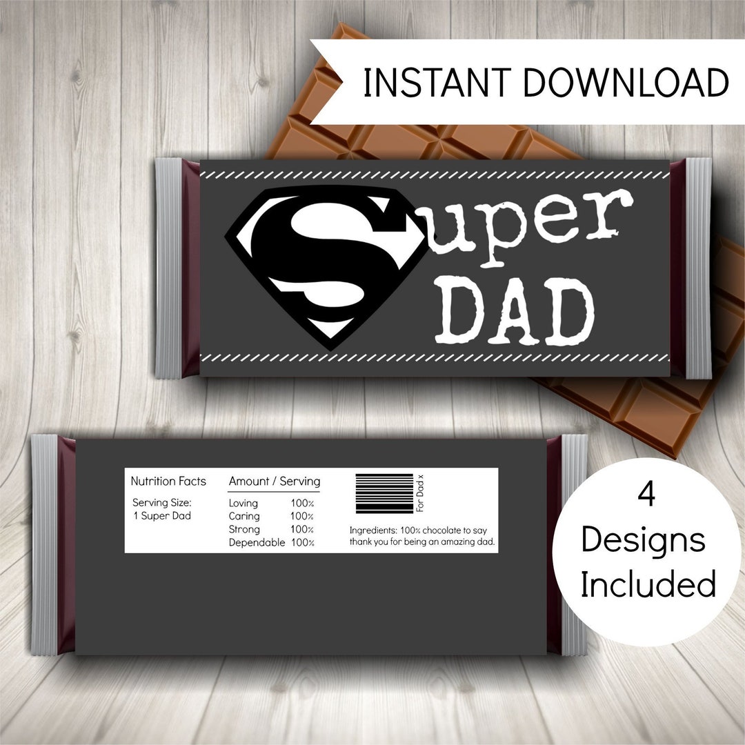 Father's Day Candy Bar Wrappers, Printable Father's Day Gift, Easy Gift ...