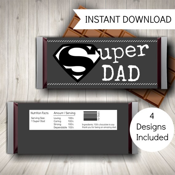 Father's Day Candy Bar Wrappers, Printable Father's Day Gift, Easy Gift ...