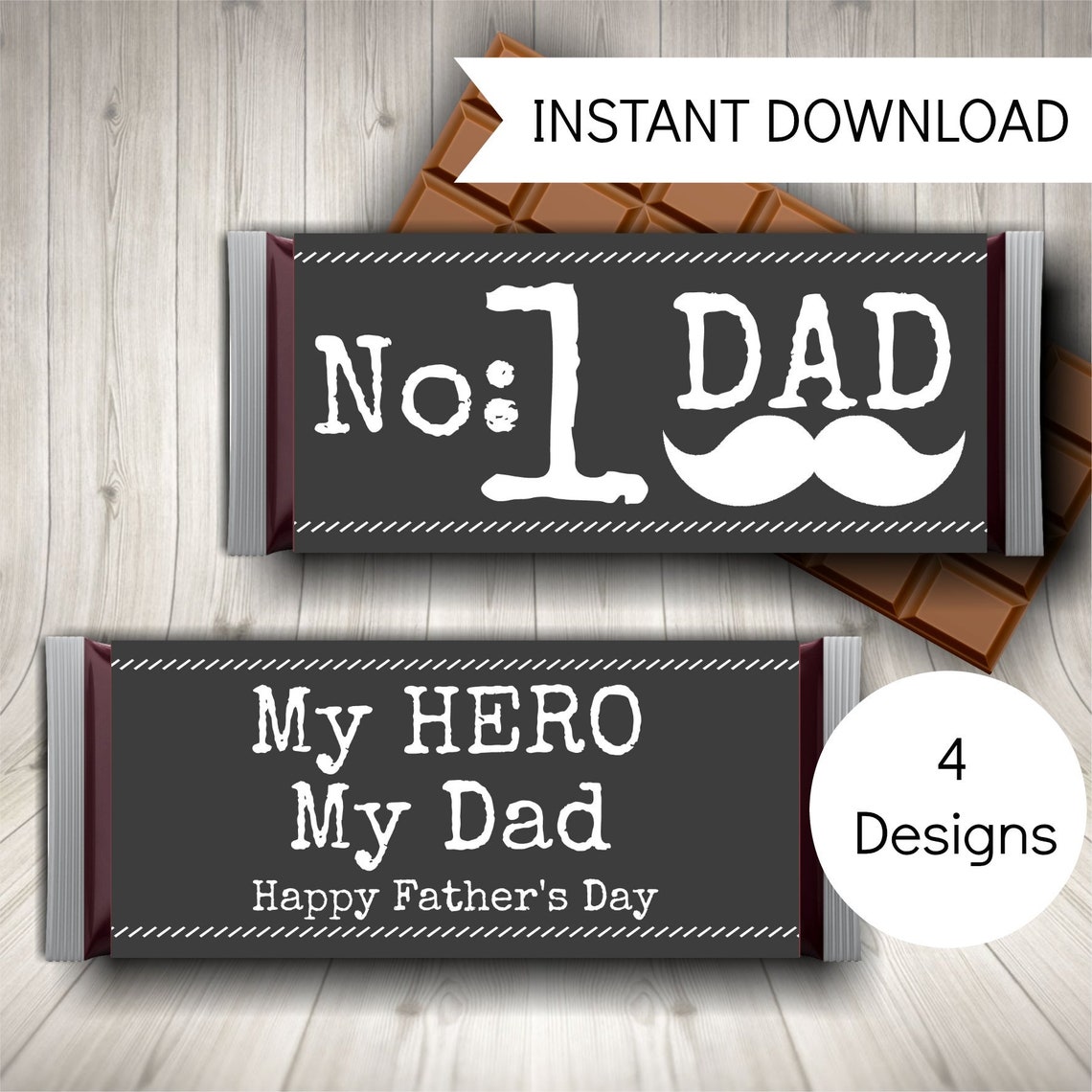 Printable Father's Day Candy Bar Wrappers Father's - Etsy
