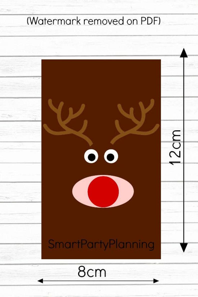 Rudolf Design Christmas Wine Label Printable | Etsy