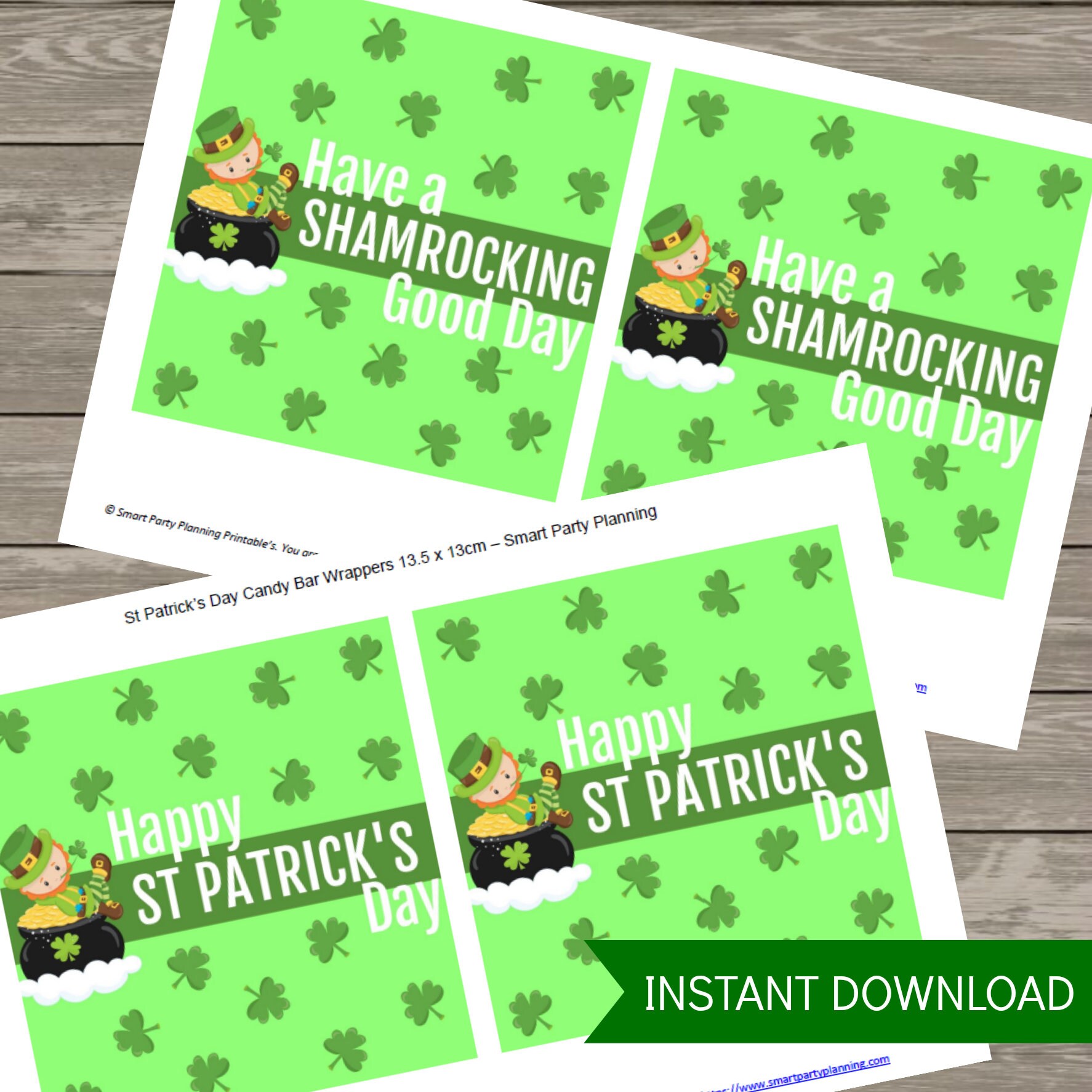 St Patricks Day Candy Bar Wrappers Leprechaun Printable Party | Etsy