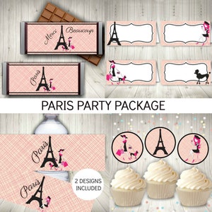 Paris Party Water Bottle Labels, Tween Birthday Party, Instant ...