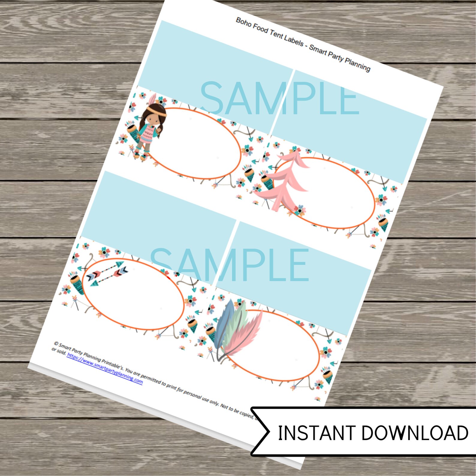 Boho Party Food Labels Instant Download Disco Decor | Etsy Australia