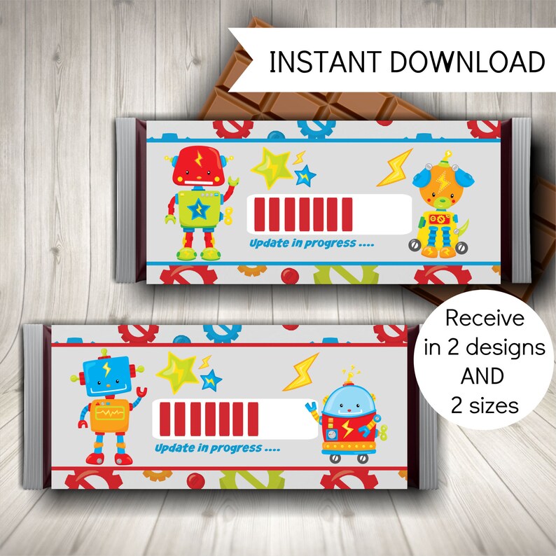 Robot Party Candy Bar Wrappers Robot Themed Party Favors - Etsy