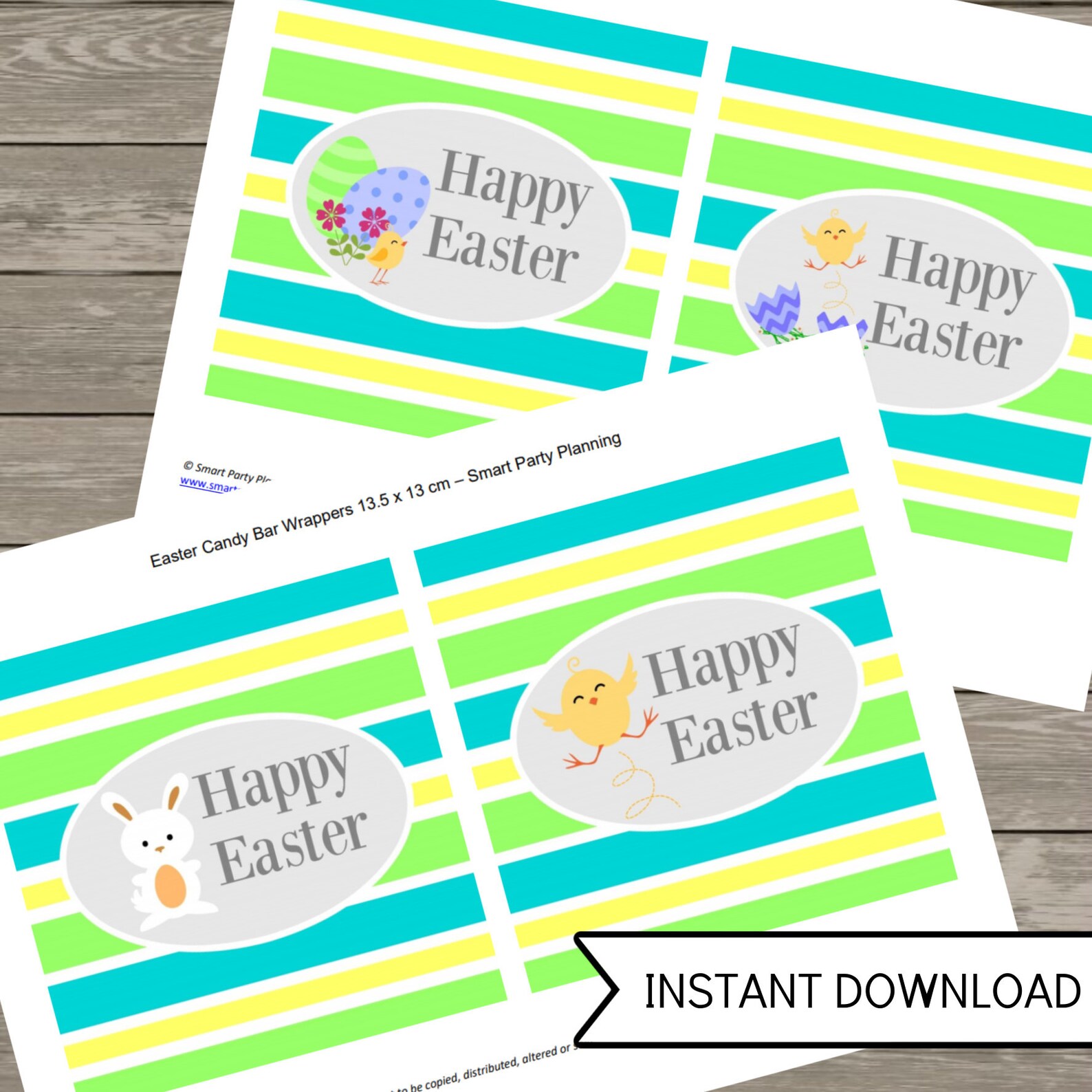 Easter Candy Bar Wrappers Printable Easter Gifts Instant - Etsy