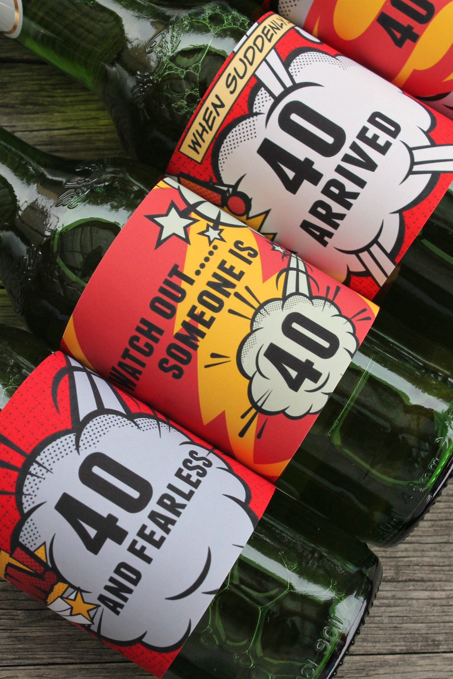 40th Birthday Beer Labels, Superhero Printable Labels, Instant Download ...