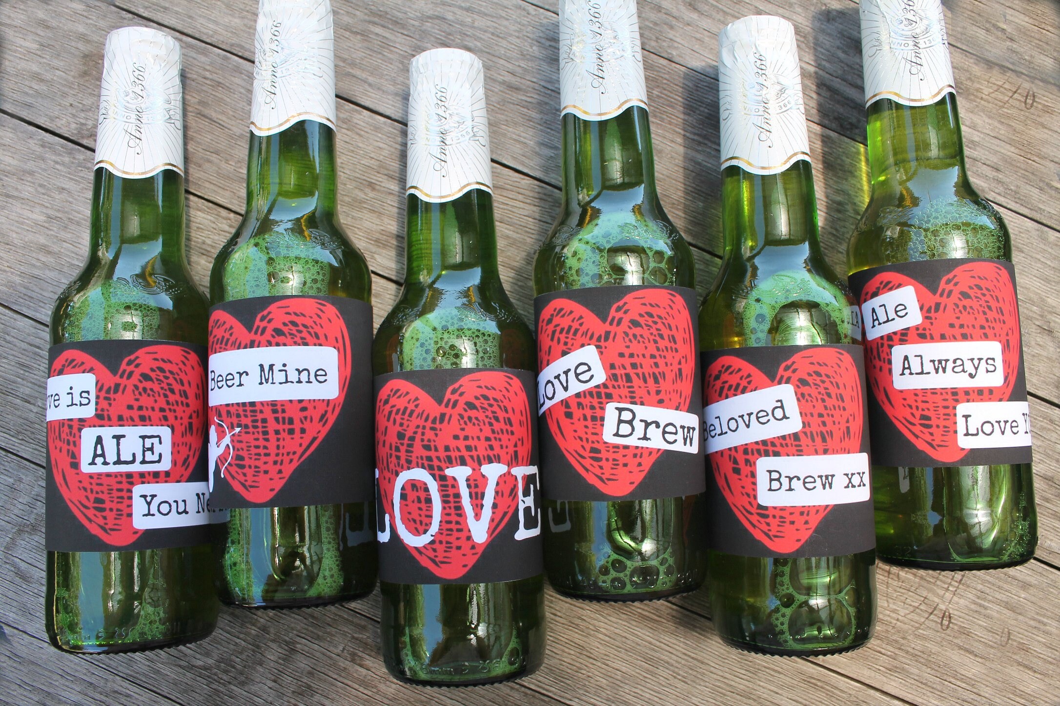 Chunky Heart Valentines Beer Labels: Husband Gift (PDF) - Etsy Canada