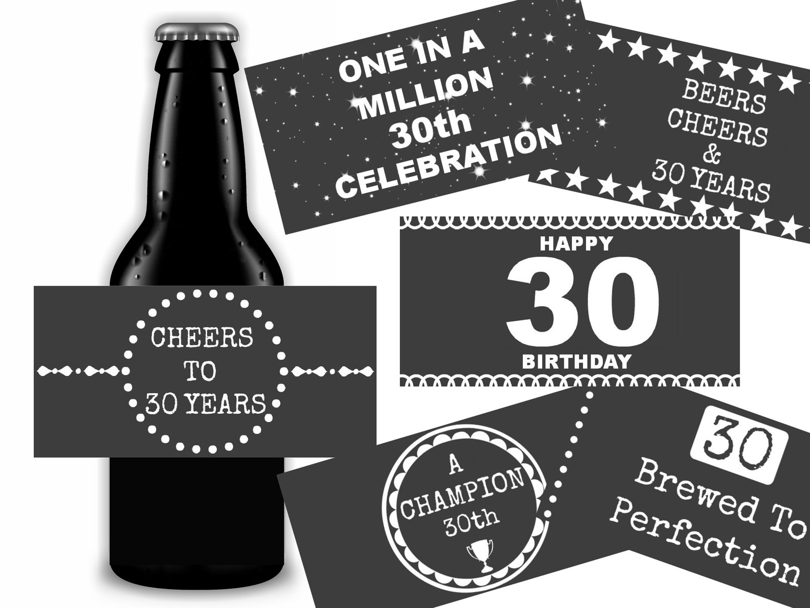 30th Birthday Beer Labels Milestone Birthday Gift Printable - Etsy