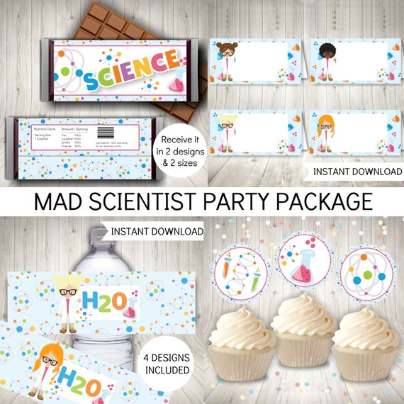 Mad Scientist Party Printable Set, Girls Birthday Party, Instant ...